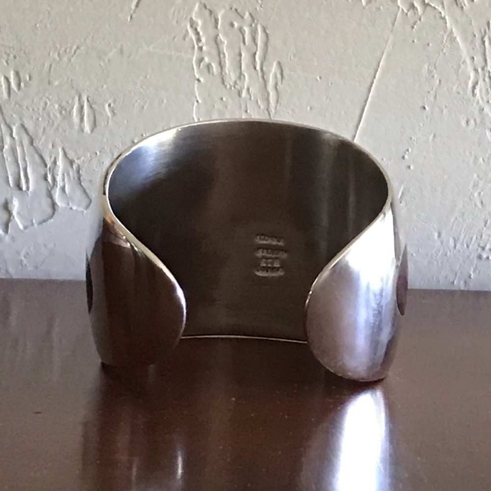 Vintage 935 Sterling Silver And Rosewood Polka Dot Cu… - Gem